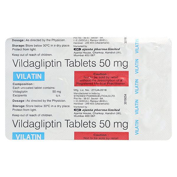 VILATIN 50mg Tablet 15's : Price, Uses, Side Effects | Netmeds
