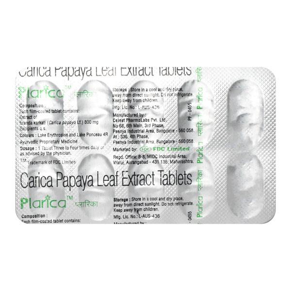 Plarica Tablet 10'S Price, Uses, Side effects, Substitutes | Netmeds