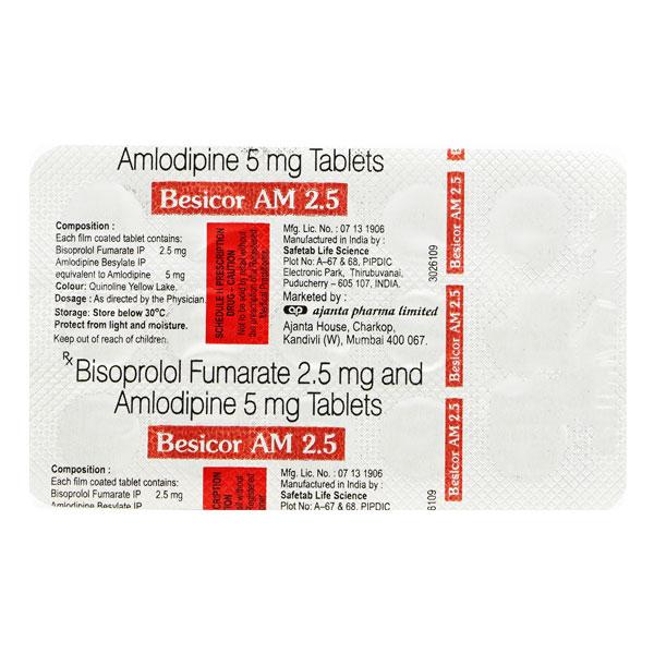 BESICOR 2.5 Tablet 15's : Price, Uses, Side Effects | Netmeds