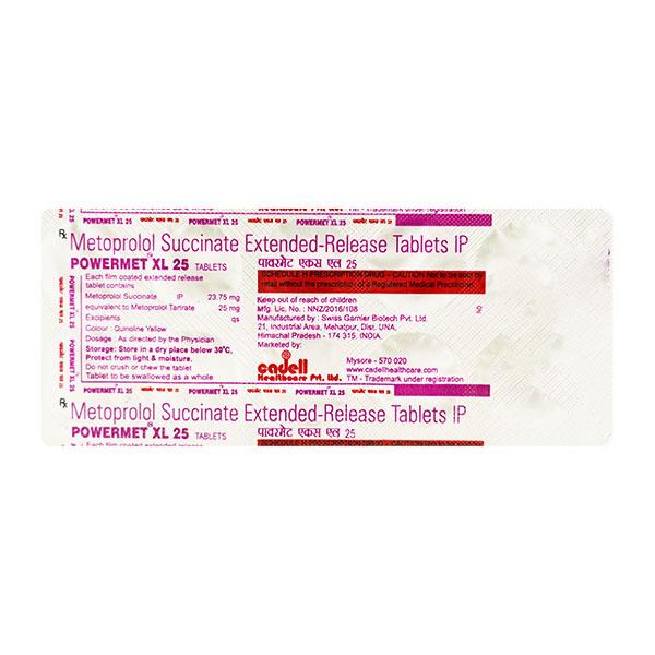 POWERMET XL 25 Tablet 10's : Price, Uses, Side Effects | Netmeds