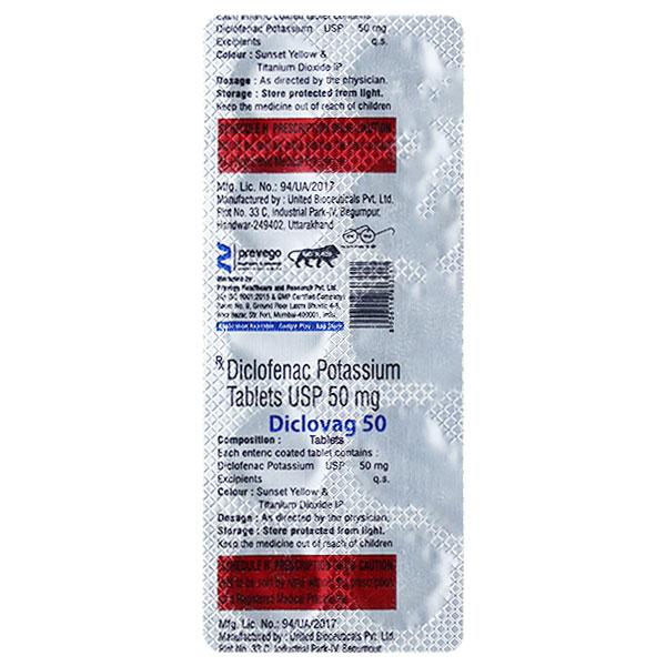 DICLOVAG 50 Tablet 10's Price, Uses, Side effects, Substitutes | Netmeds