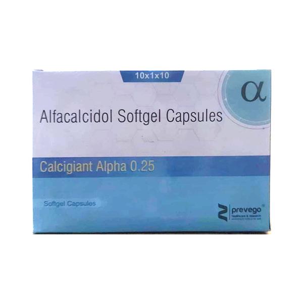 CALCIGIANT ALPHA 0.25 Softgel Capsule 10's Price, Uses, Side effects ...