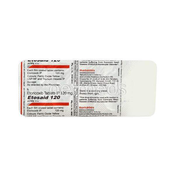 Buy Etosaid 120mg Tablet 10'S Online at Upto 25% OFF | Netmeds