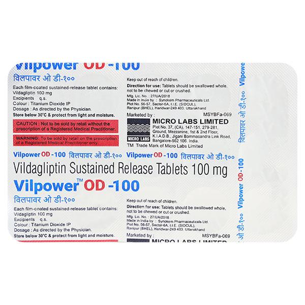 Buy VILPOWER OD 100 Tablet 15's Online at Upto 25% OFF | Netmeds