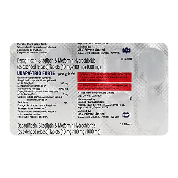 Buy UDAPA TRIO FORTE Tablet 10's Online at Upto 25% OFF | Netmeds