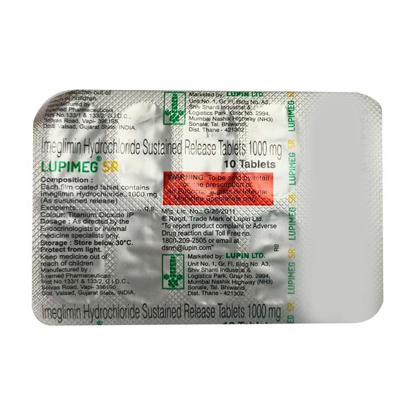LUPIMEG SR 1000mg Tablet 10's Price, Uses, Side effects, Substitutes ...