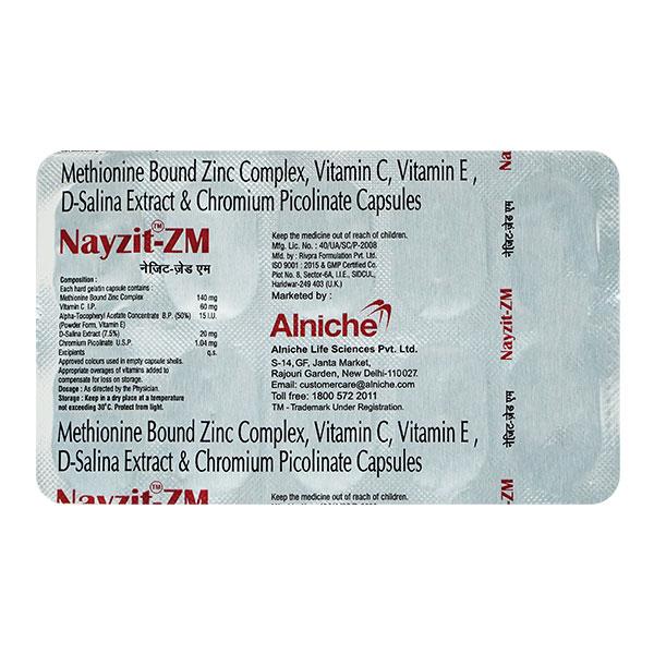 NAYZIT ZM Capsule 10's Price, Uses, Side effects, Substitutes | Netmeds
