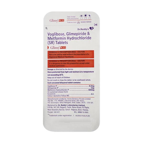 Glimy MV 1 Tablet 10'S - Price, Uses, Side Effects | Netmeds