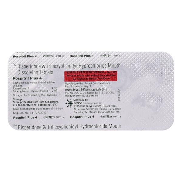 Rospitril Plus 4mg Tablet 10'S : Uses, Side Effects, Price | Netmeds
