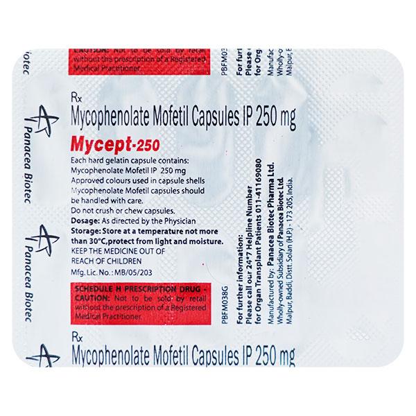 Mycept 250mg Capsule 10'S : Uses, Side Effects, Price | Netmeds