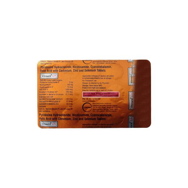 VITNEURIN CZS Tablet 15's Price, Uses, Side effects, Substitutes | Netmeds