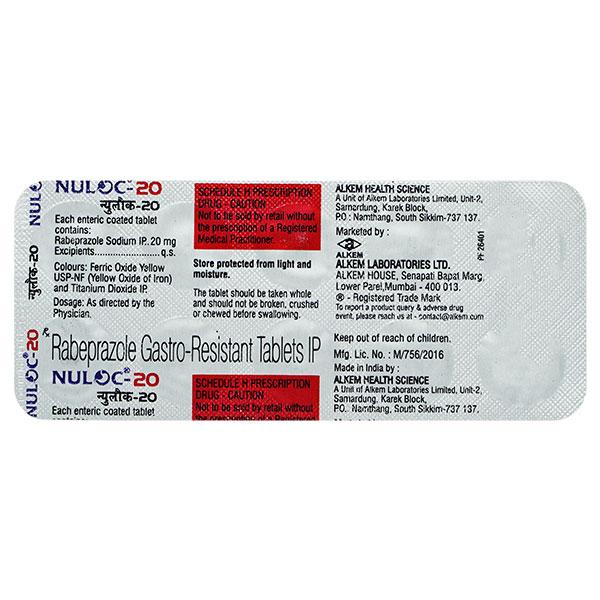 Nuloc 20mg Tablet 10'S : Uses, Side Effects, Price | Netmeds