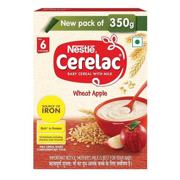 Nestle Cerelac Stage 1 (6 Months+) Powder 350 gm - Wheat Apple (Refill ...