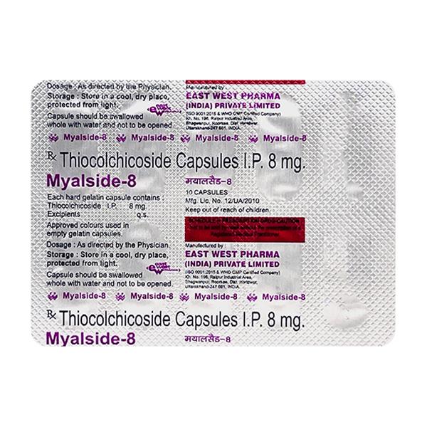 Buy Myalside 8mg Capsule 10'S Online up to 25% Off | Netmeds