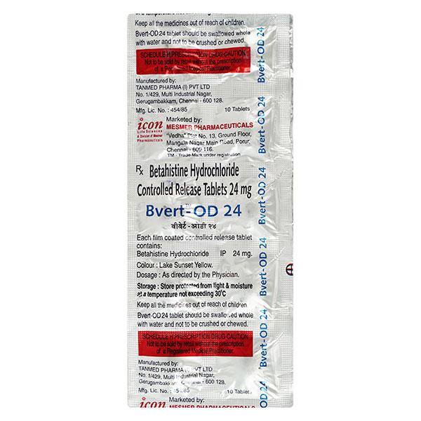 Bvert OD 24mg Tablet 10'S Price, Uses, Side effects, Substitutes | Netmeds