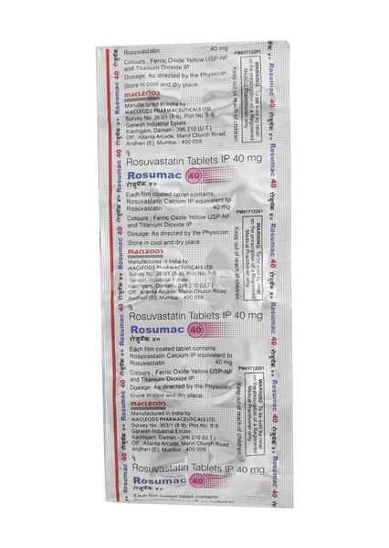 Rosumac 40mg Tablet 10'S Price, Uses, Side effects, Substitutes | Netmeds