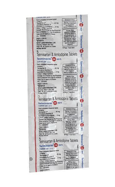 Telminorm AM 40/5mg Tablet 10'S Price, Uses, Side effects, Substitutes ...