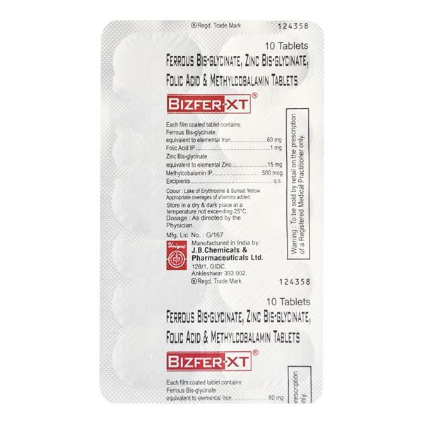 Bizfer XT Tablet 10'S Price, Uses, Side effects, Substitutes | Netmeds