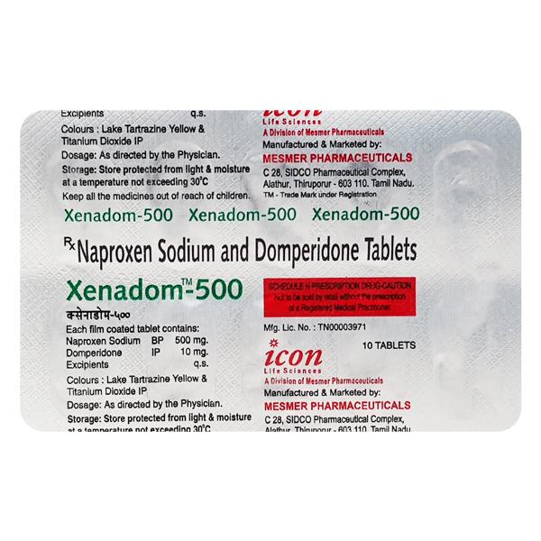 Xenadom 500mg Tablet 10'S Price, Uses, Side effects, Substitutes | Netmeds