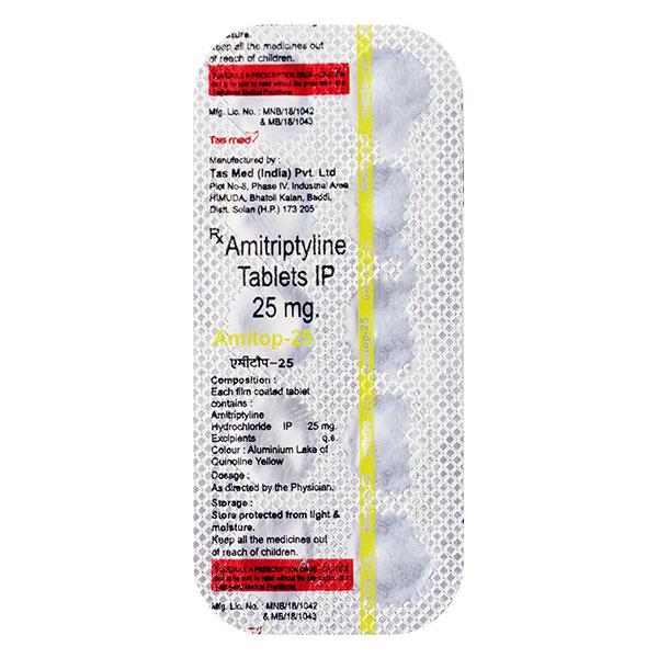 AMITOP 25mg Tablet 10's : Price, Uses, Side Effects | Netmeds