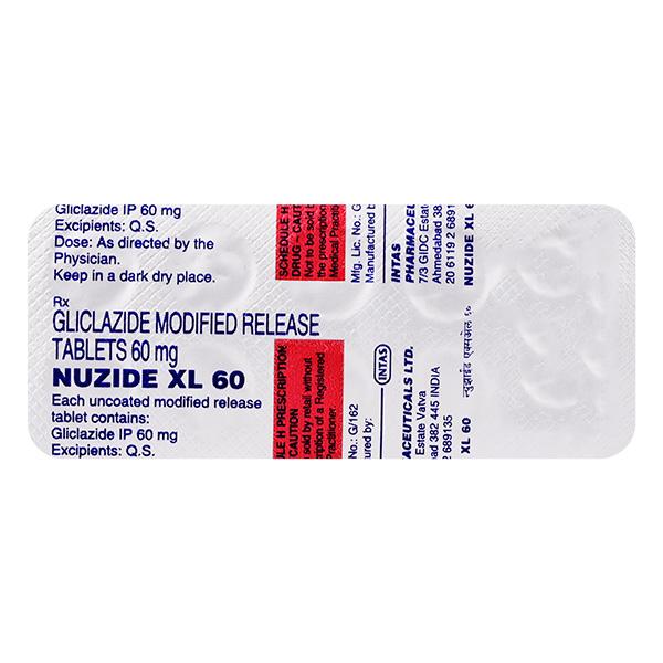 Nuzide XL 60mg Tablet 10'S : Price, Uses, Side Effects | Netmeds