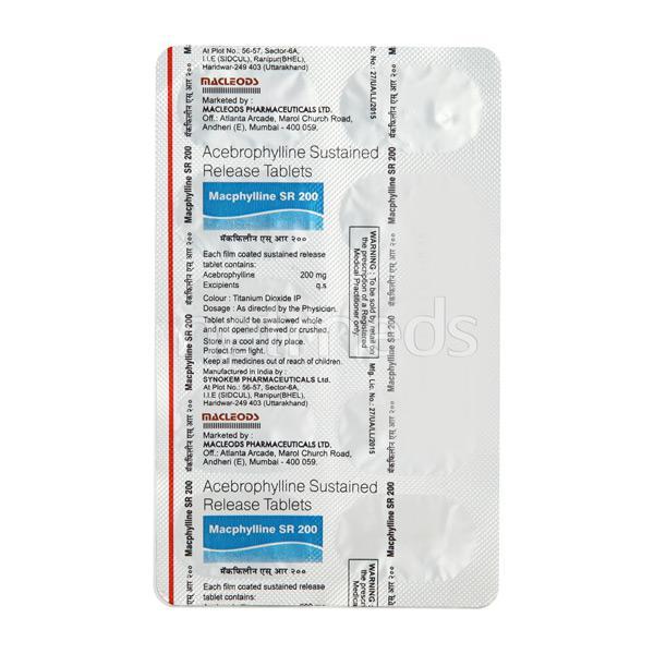 Buy Macphylline SR 200 Tablet 10'S Online at Upto 25% OFF | Netmeds