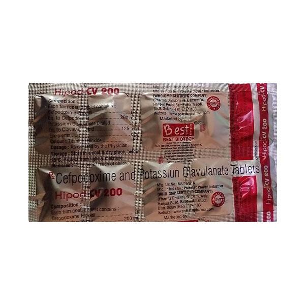 HIPOD CV 200 Tablet 10's : Price, Uses, Side Effects | Netmeds
