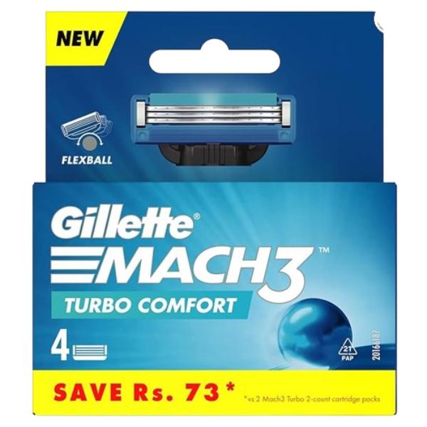 Gillette Mach 3 Turbo Comfort Cartridge 4 s Online at Discounted Price ...