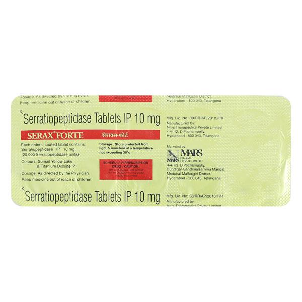 SERAX FORTE 10mg Tablet 10's Price, Uses, Side effects, Substitutes ...