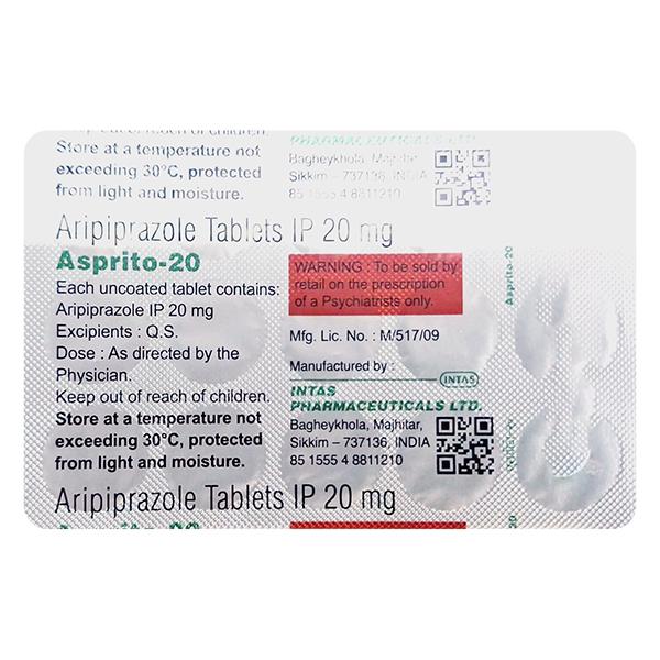 Buy ASPRITO 20 Tablet 15's Online | Netmeds