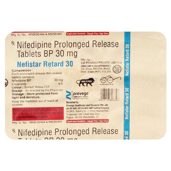 NEFISTAR RETARD 30 Tablet 15's : Price, Uses, Side Effects | Netmeds