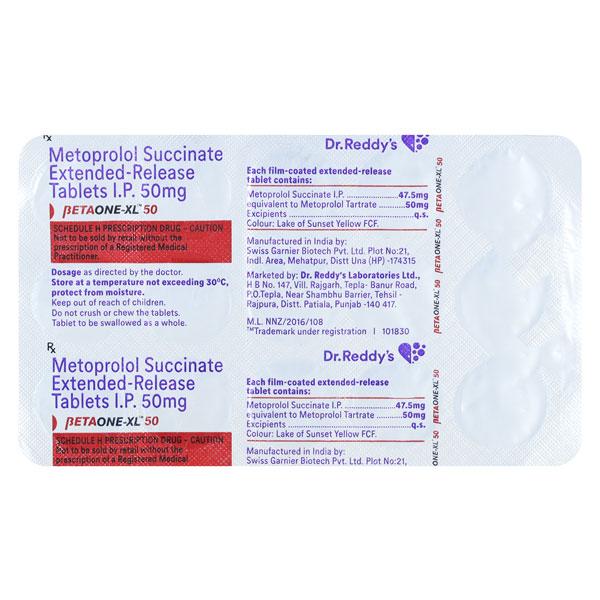 Betaone XL 50mg Tablet 15'S : Price, Uses, Side Effects | Netmeds