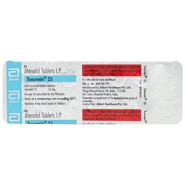 Tenormin 25mg Tablet 14'S : Price, Uses, Side Effects | Netmeds