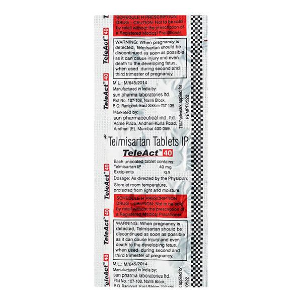 Teleact 40mg Tablet 10'S : Price, Uses, Side Effects | Netmeds