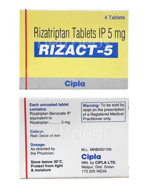 Rizact 5mg Tablet 4'S Price, Uses, Side effects, Substitutes | Netmeds