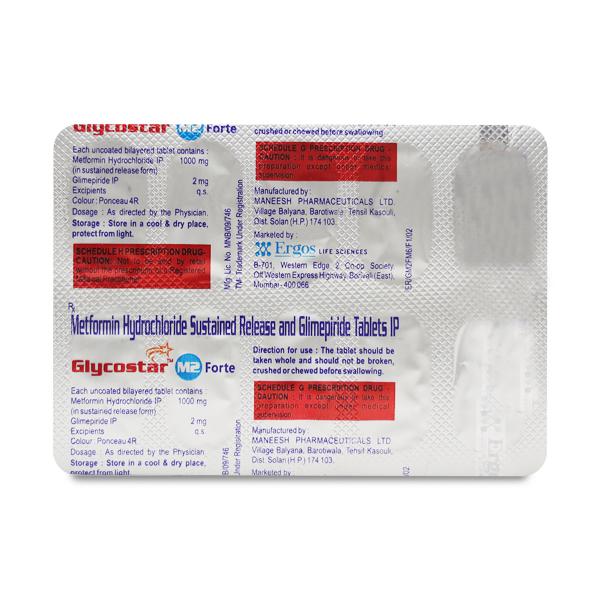 GLYCOSTAR M2 FORTE Tablet 10's : Price, Uses, Side Effects | Netmeds