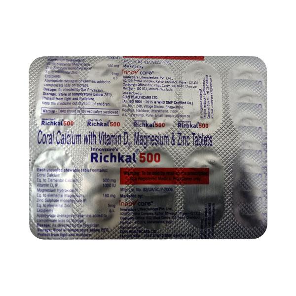 Richkal 500mg Tablet 10'S Price, Uses, Side effects, Substitutes | Netmeds