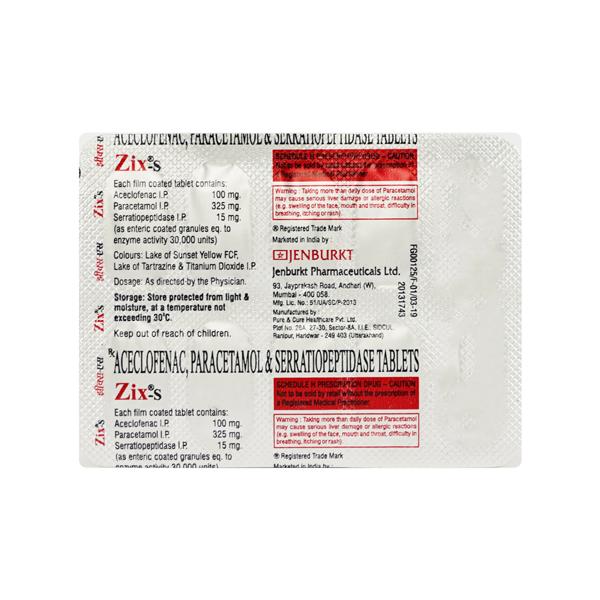 ZIX S Tablet 10'S : Price, Uses, Side Effects | Netmeds
