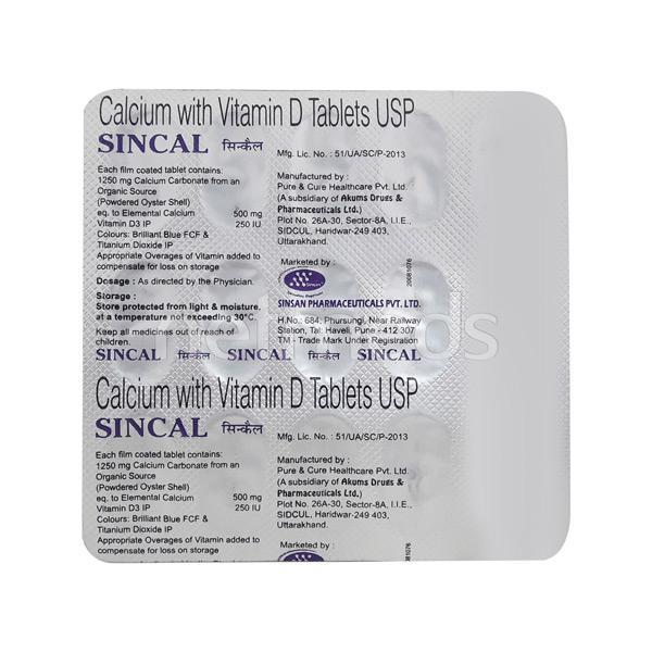 Sincal Tablet 15'S Price, Uses, Side effects, Substitutes | Netmeds