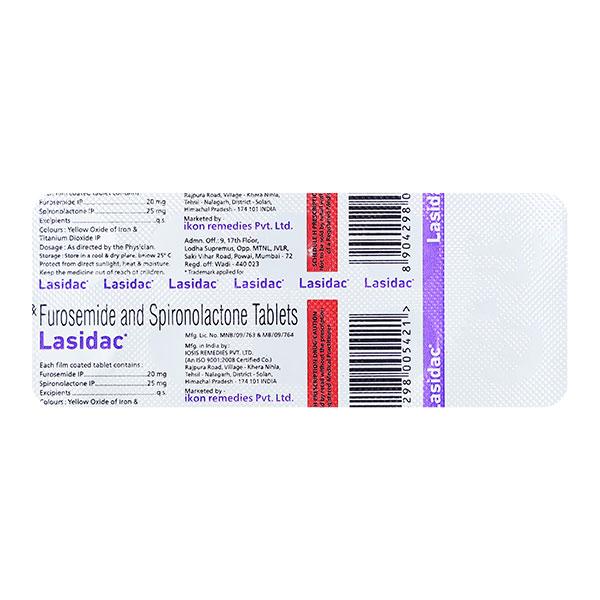 LASIDAC Tablet 10's Price, Uses, Side effects, Substitutes | Netmeds
