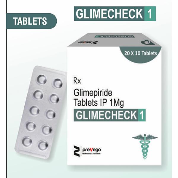GLIMECHECK 1 Tablet 10's : Price, Uses, Side Effects | Netmeds
