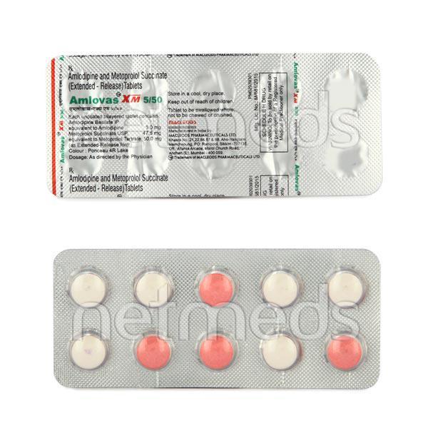 Amlovas XM 5/50mg Tablet 10'S : Price, Uses, Side Effects | Netmeds