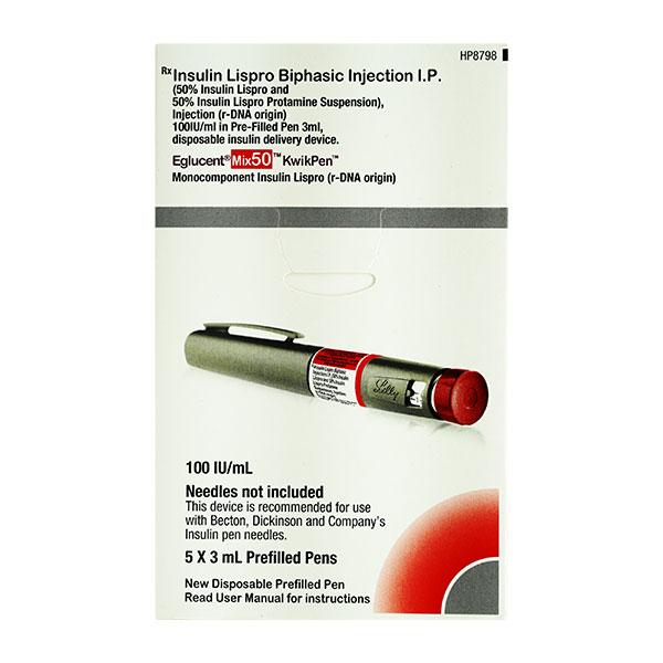 Eglucent Mix 50 Kwikpen 100IU Pen(Dispo) 1X3ml : Price, Uses, Side ...
