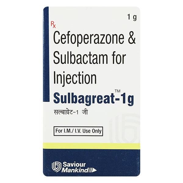 SULBAGREAT 1gm Injection 1's Price, Uses, Side effects, Substitutes ...