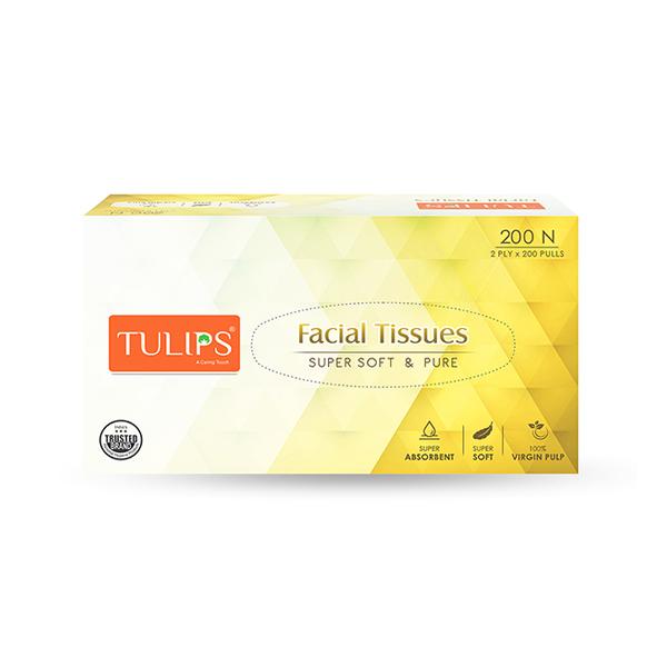 Buy Tulips Facial Tissues 2ply x 200 Pulls 200's Online at Discounted ...