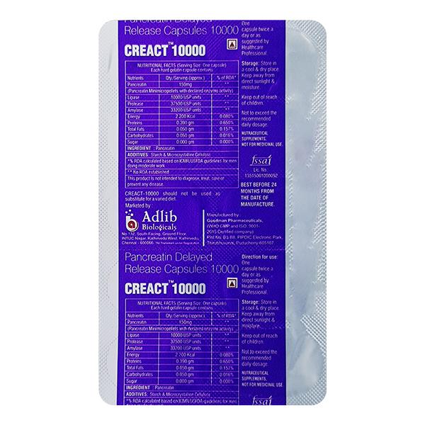 Buy CREACT 10000 Capsule 10's Online at Upto 25% OFF | Netmeds
