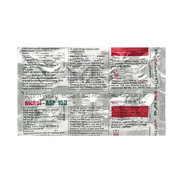ATCHOL ASP 150mg Capsule 10'S Price, Uses, Side effects, Substitutes ...