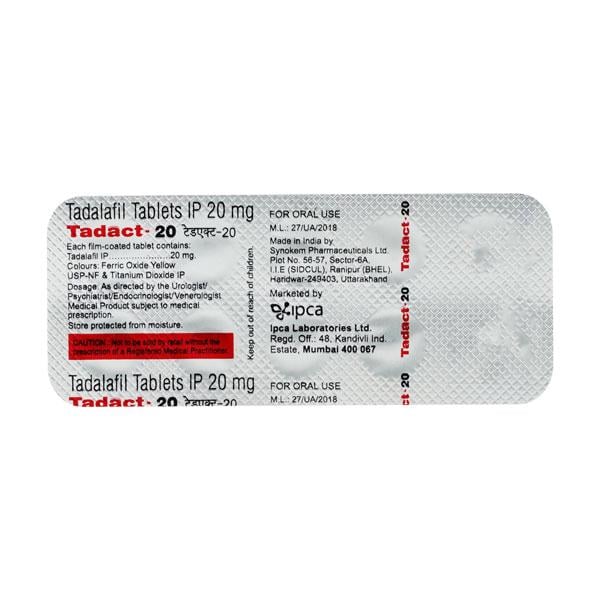 Buy Tadact 20mg Tablet 10'S Online at Upto 25% OFF | Netmeds