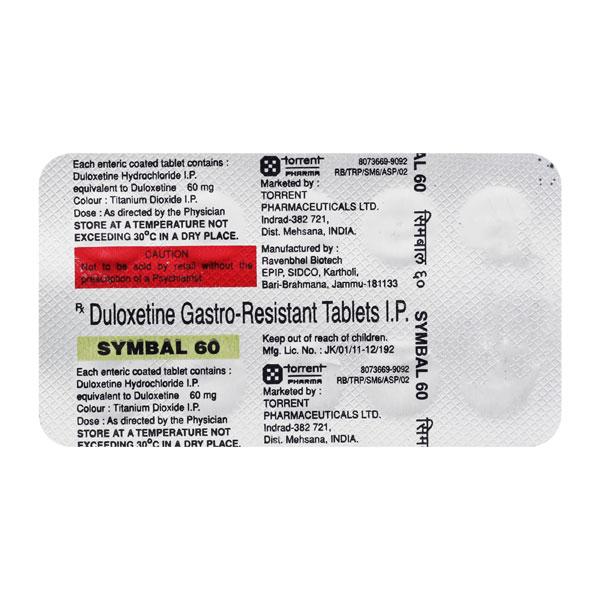 Symbal 60mg Tablet 10'S : Price, Uses, Side Effects | Netmeds