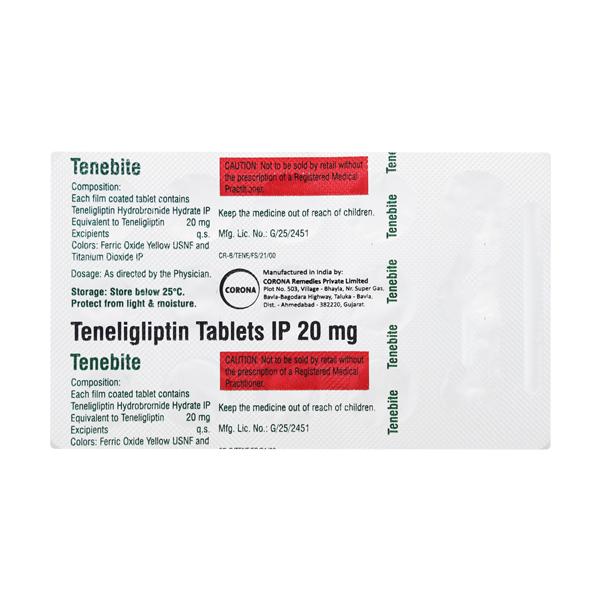 Tenebite 20mg Tablet 15'S : Price, Uses, Side Effects | Netmeds